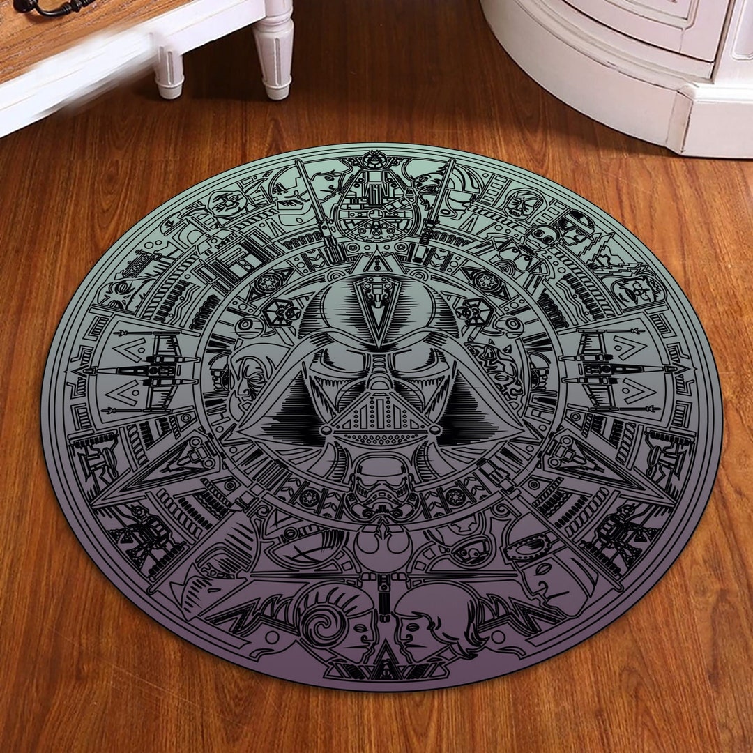 The Star Wars Mats,aztec Calendar-star Wars,office Chair Mat,non Slip ...
