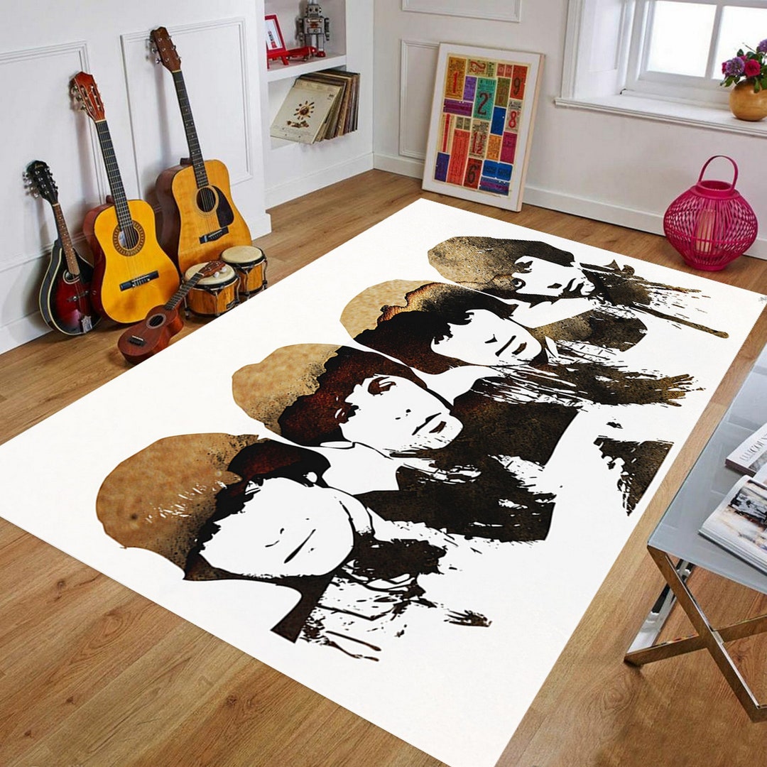 The Beatles Rug, British Rock Band the Beatles Rug,for Living Room Rug ...