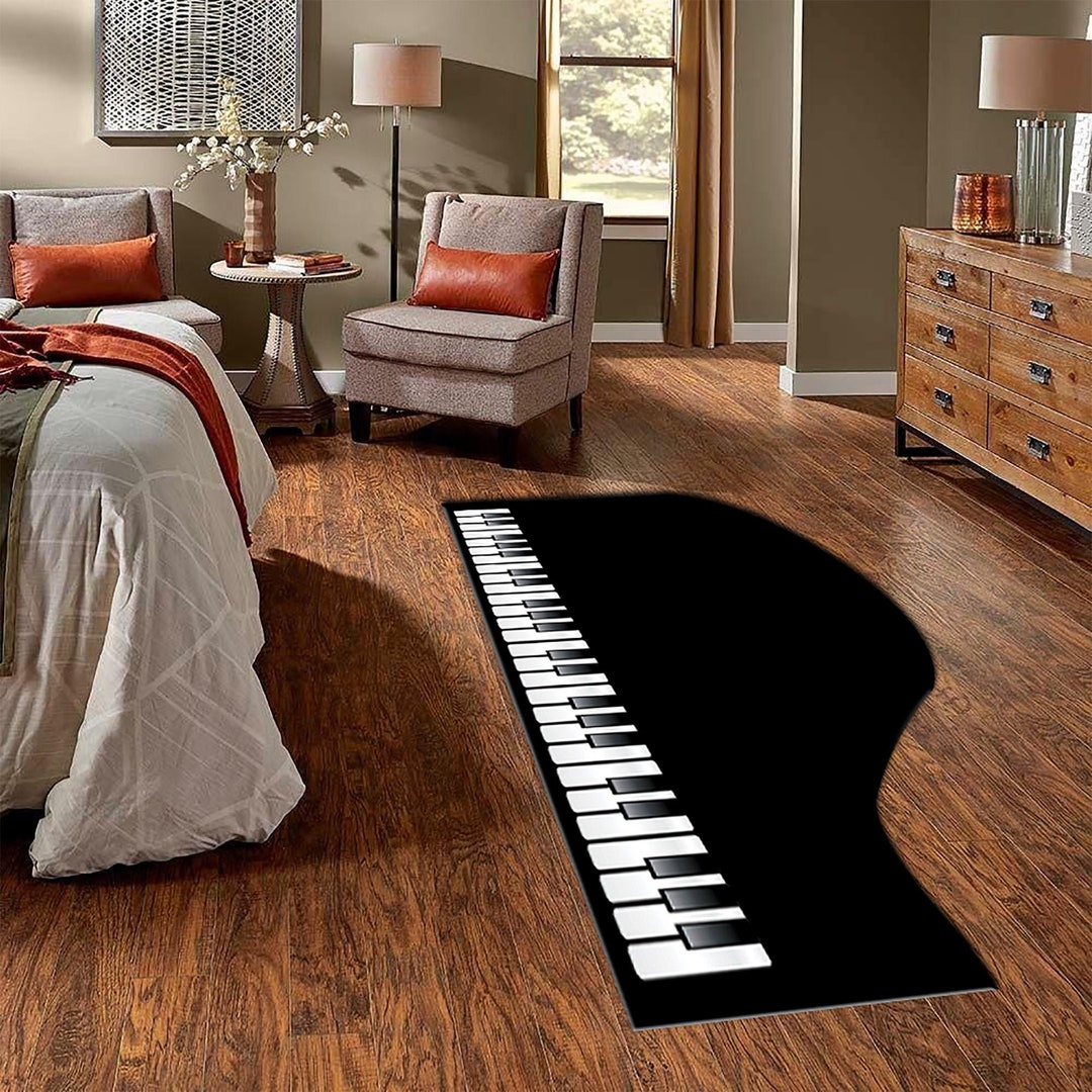 Musical Design Piano Keys Rug, Music Room Rug, Piano Rug,rock Design ...