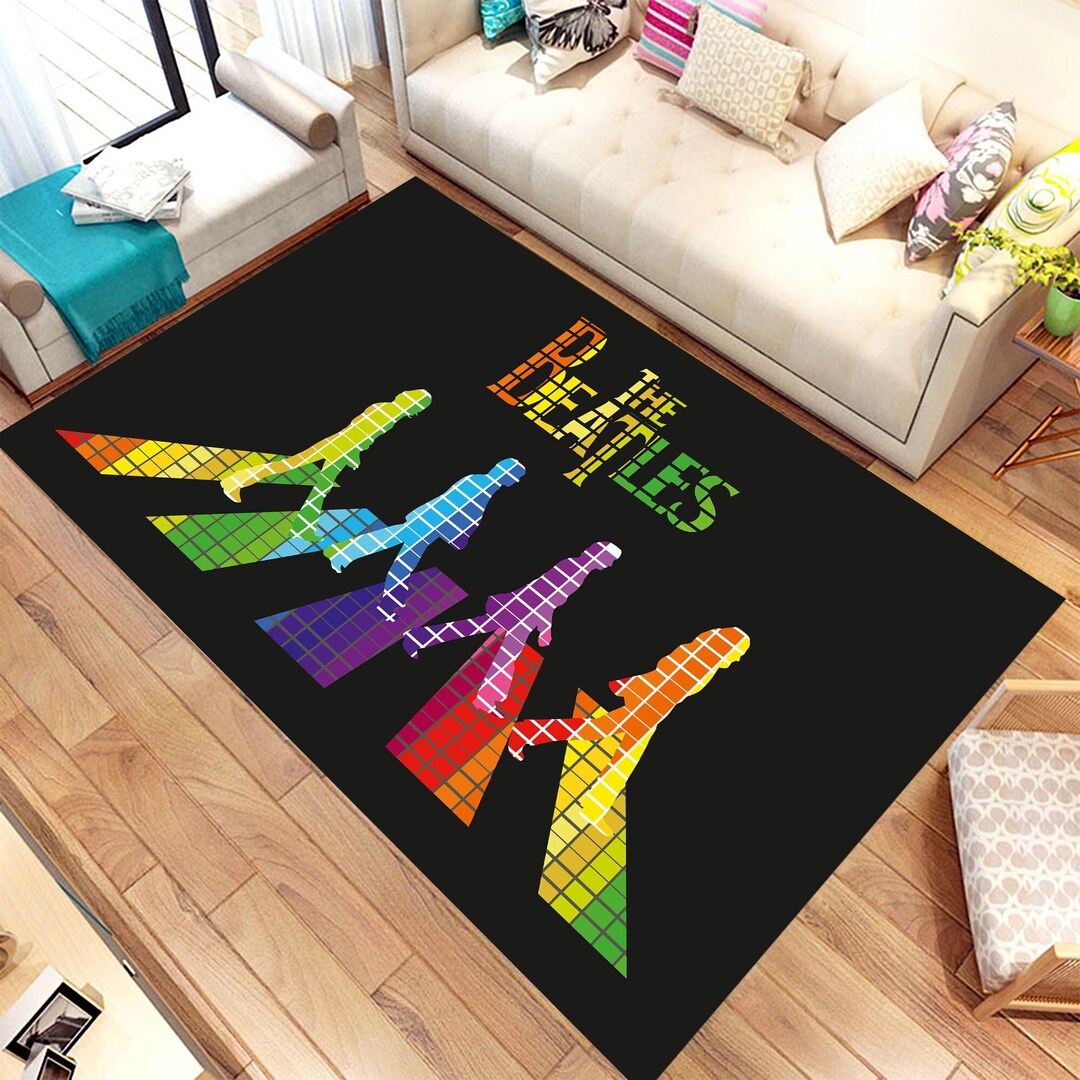 The Beatles Rug, British Rock Band the Beatles Rug,for Living Room Rug ...