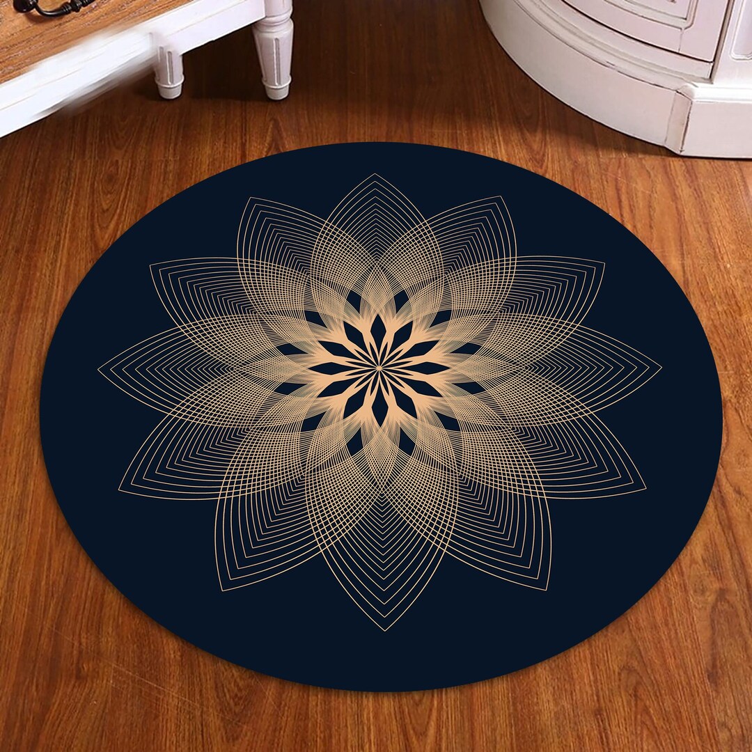 Lotus Round Rug,street Fashion Style Mat,floor Rug,office Round Chair ...