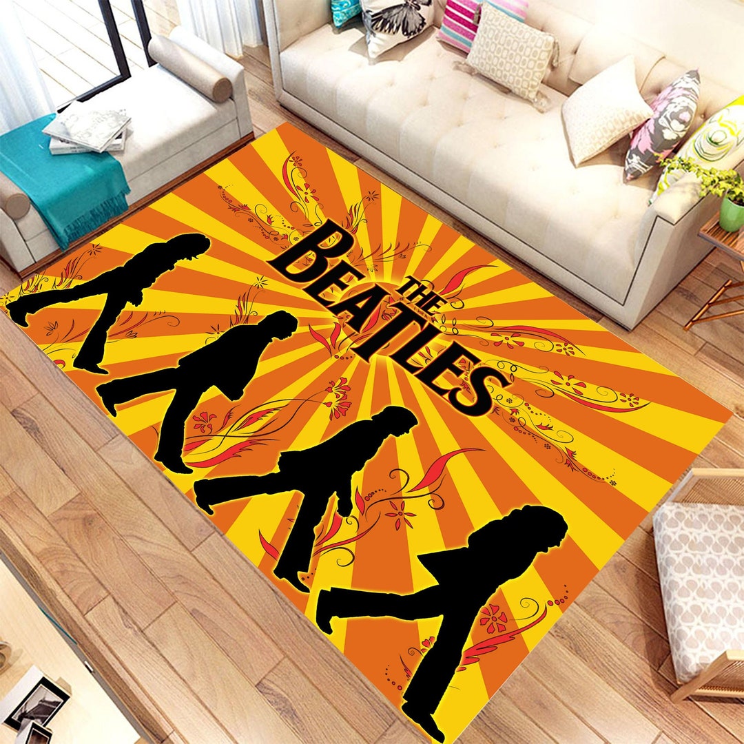 The Beatles Rug, British Rock Band the Beatles Rug,for Living Room Rug ...