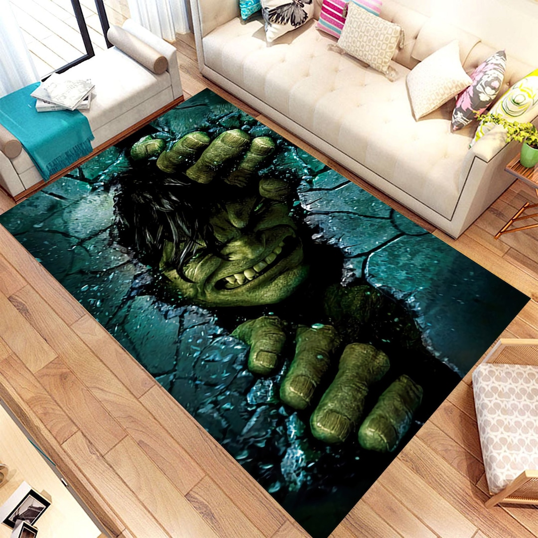 3D Illusion,angry Hulk Rug,green Giant Rug,for Living Room Rug,fan ...