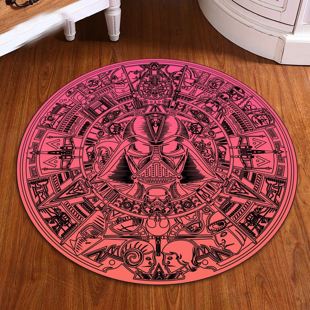 The Star Wars Mats,aztec Calendar-star Wars,office Chair Mat,non Slip ...