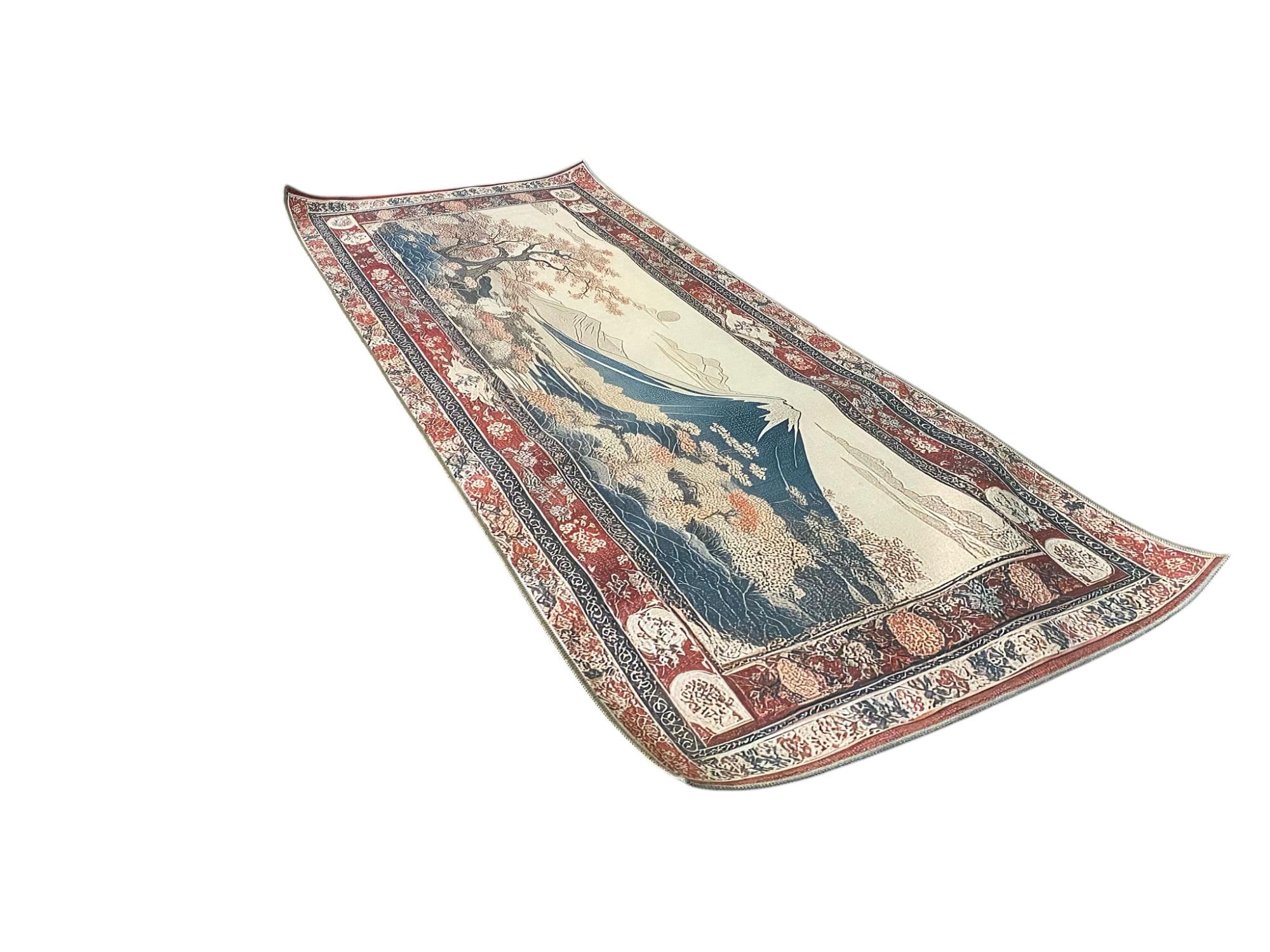 Japanese Rug,japanese Anime Ukiyo-e,mountain Rug,japanese Decor ...