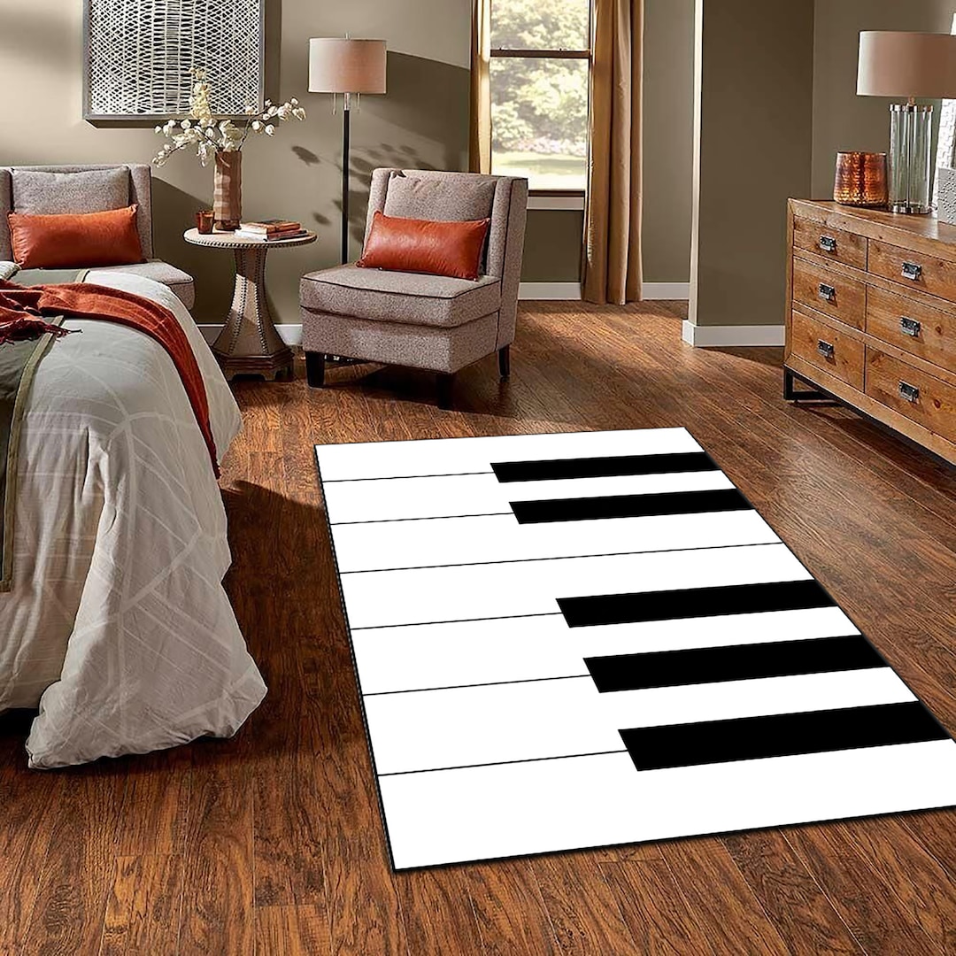 Musical Design Piano Keys Rug, Music Room Rug, Piano Rug,rock Design ...