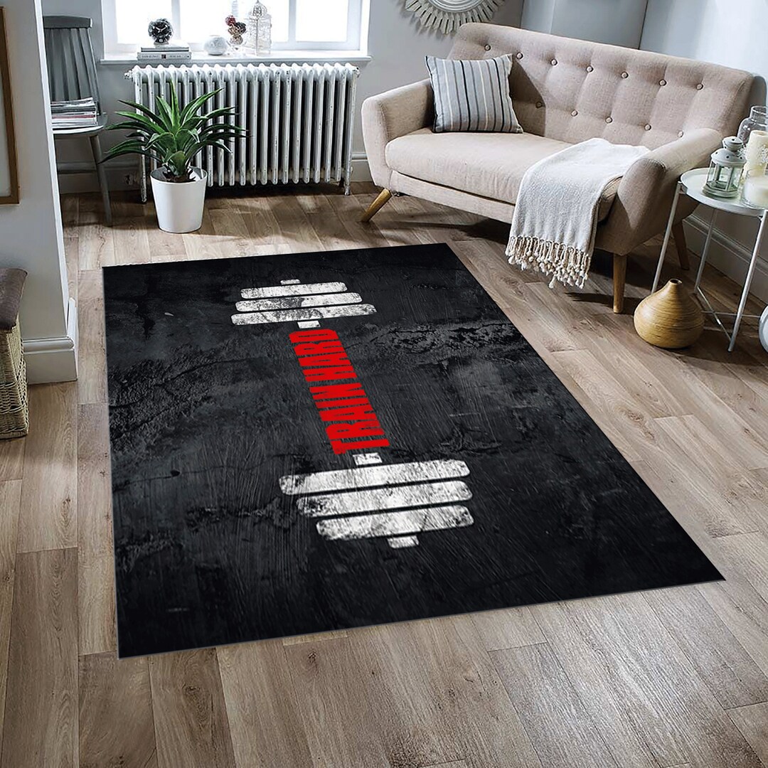 Dumbell Sign,gym Sign,gym Rug,dumbell Decor,fitness Club,barbell Rug ...