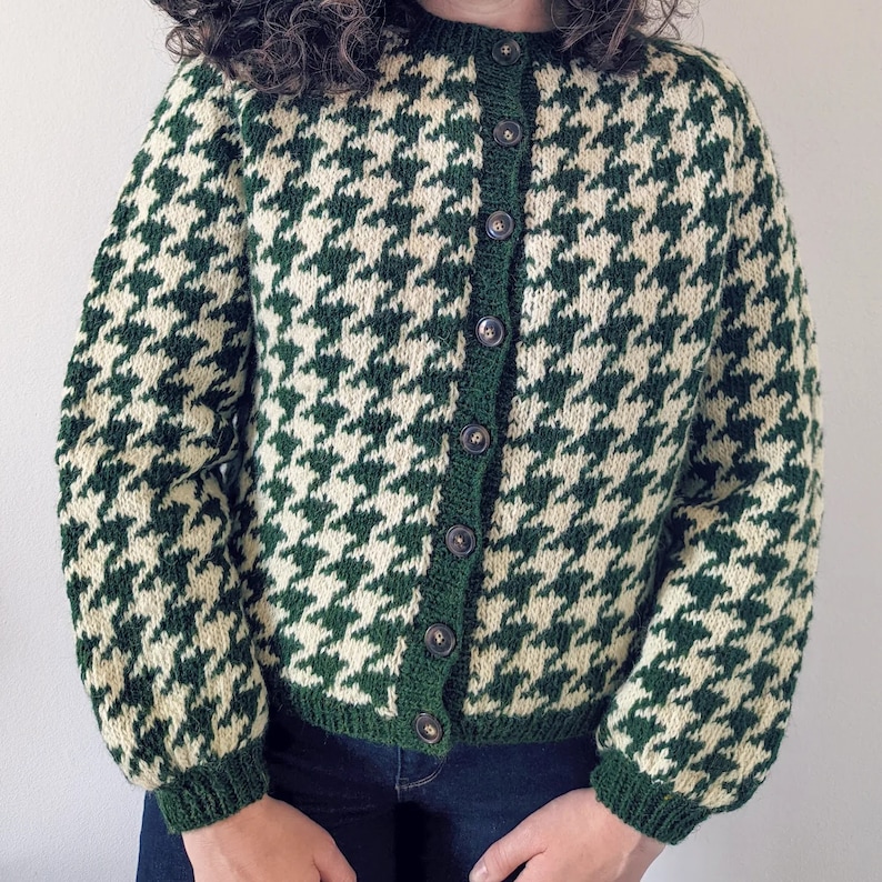 Knitting Pattern: Hennessey Houndstooth Cardigan - Etsy