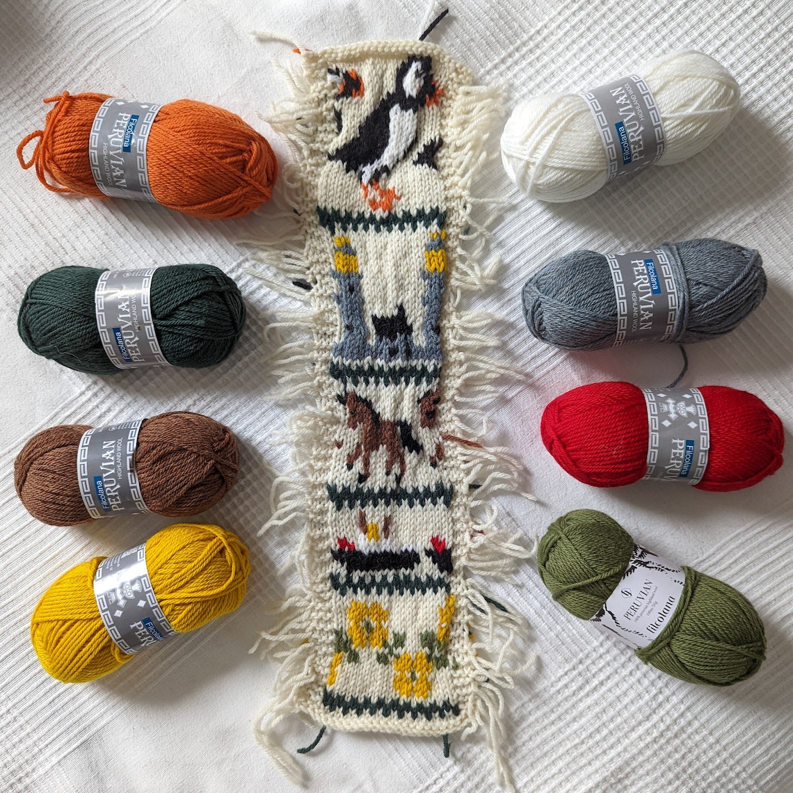 Knitting Chart: Lundy Puffin, Lighthouse, Pony, Boat and Flower (incl ...