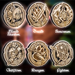 Dnd Coasters- NEW Larger Size 5" Dia | Over 1/2" Thick | Dnd Class and ...