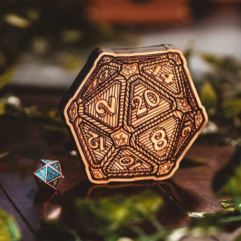 Dnd Wood D20 Dice Coaster | 5 Inch Diameter - Etsy