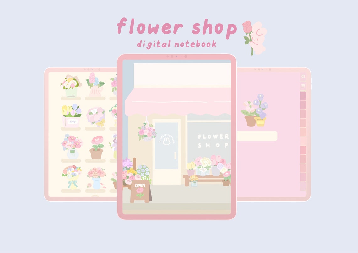 Cute Digital Notebook: Flower Shop for Goodnotes - Etsy