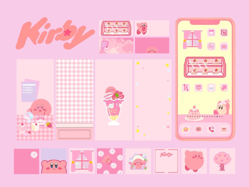Ios App Icons Kirby Set Mit Tapeten Und Widgets 230 - Etsy
