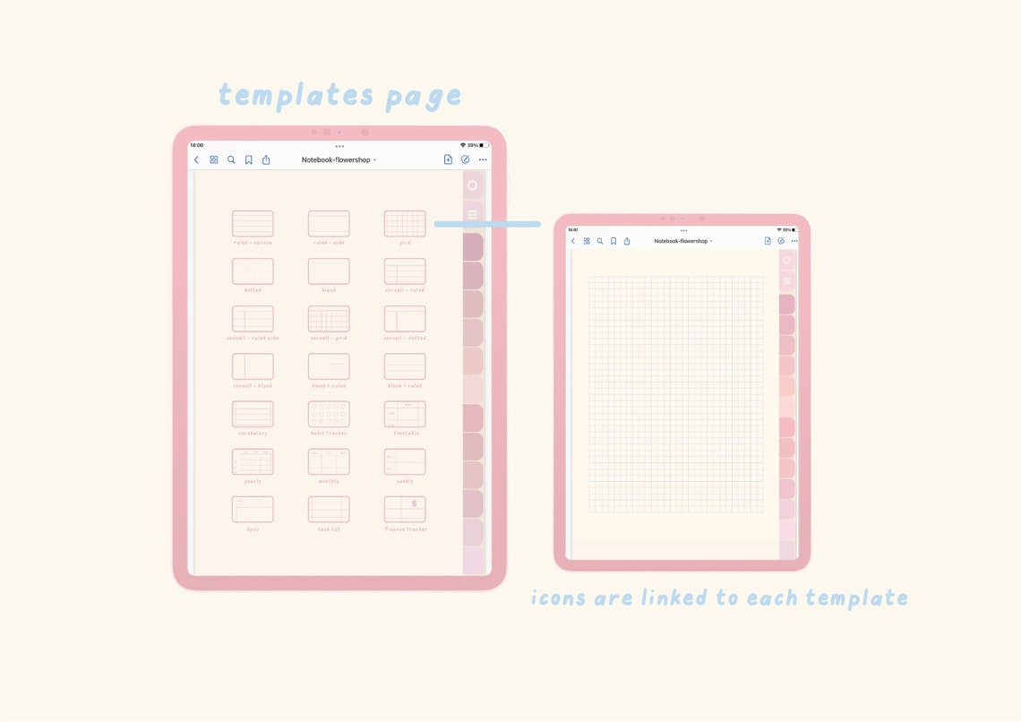 Cute Digital Notebook: Flower Shop for Goodnotes - Etsy