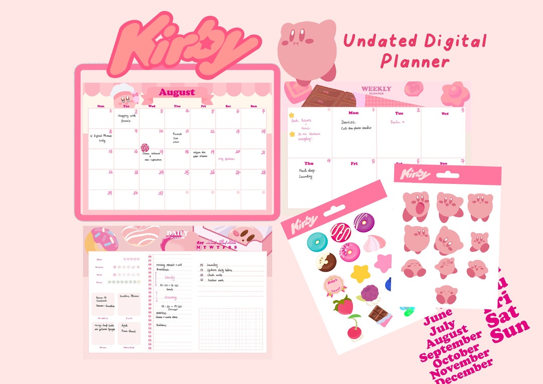 Cute Kirby's Dream Bffet Digital Planner | Goodnotes Templates ...