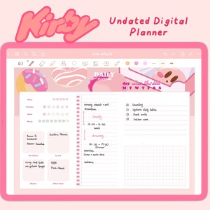 Cute Kirby's Dream Bffet Digital Planner Goodnotes Templates Digital ...