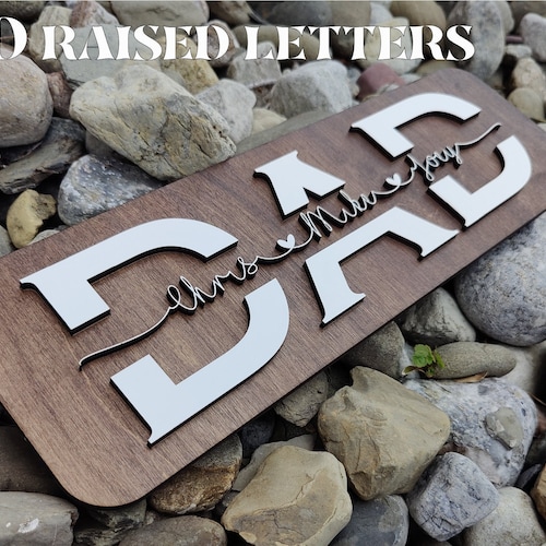 Personalized Fathers Day Gift Dad Sign With Kids Names - Etsy