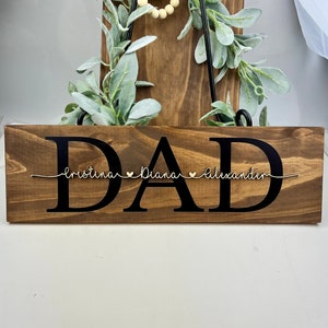 Personalized Dad Wood Sign | Custom Kids Names | Birthday Gift From ...
