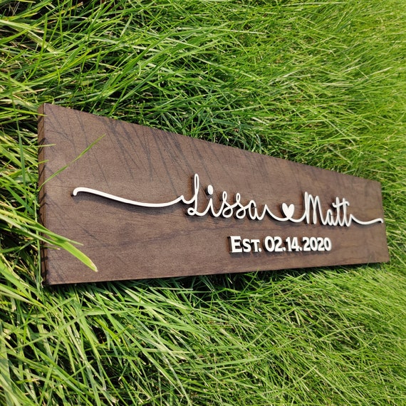 Personalized Couple Name Sign With Established Date - Etsy