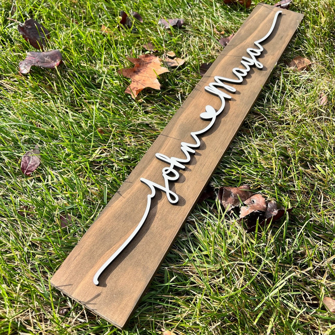 Personalized Couple Name Sign | Custom 3D Family Name Sign for Weddings ...
