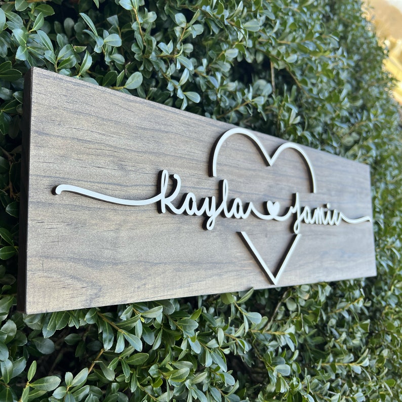 Personalized Couple Name Sign With Heart Valentine's Day | Etsy