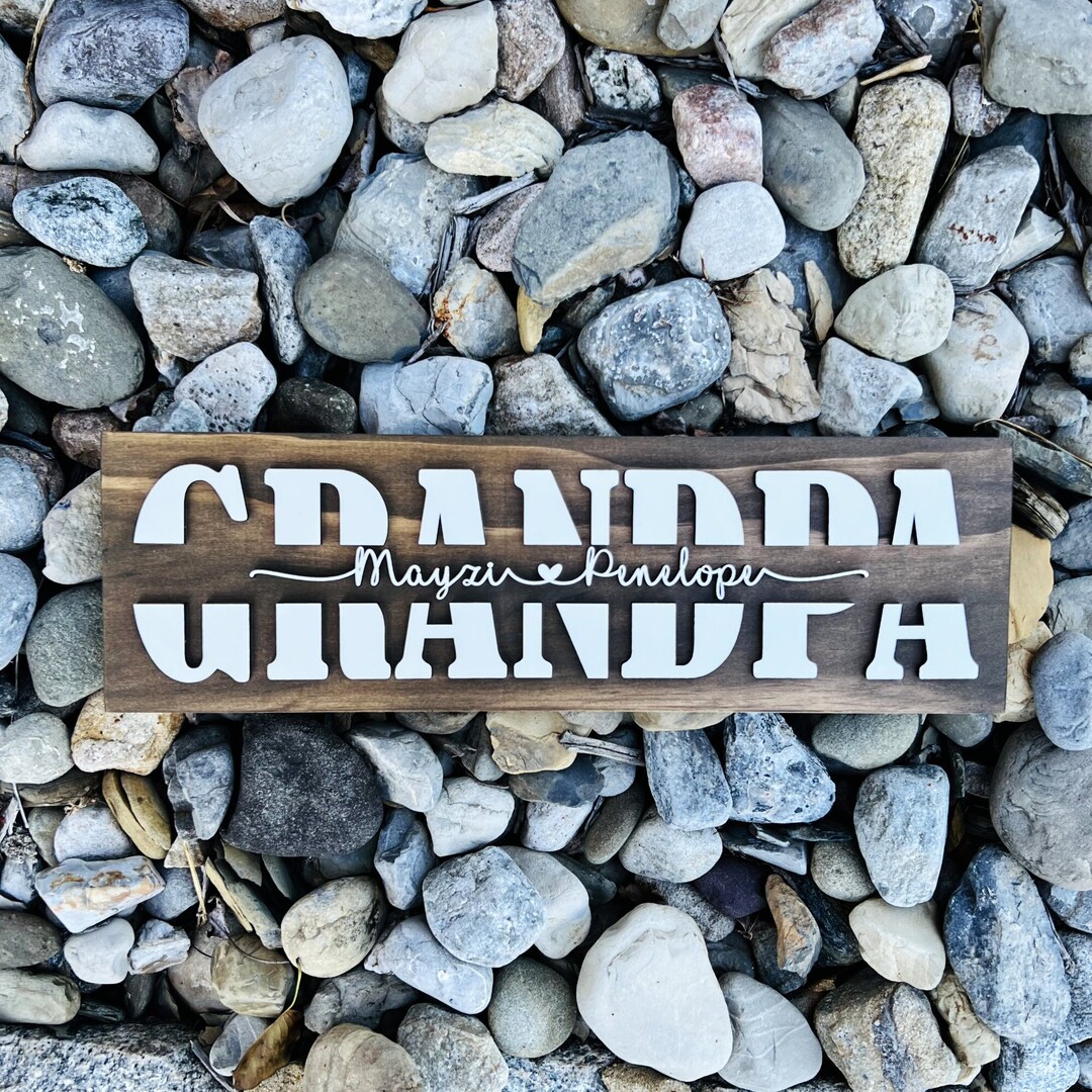 Personalized Grandpa Wood Sign | Custom Kids Names | Birthday Gift From ...