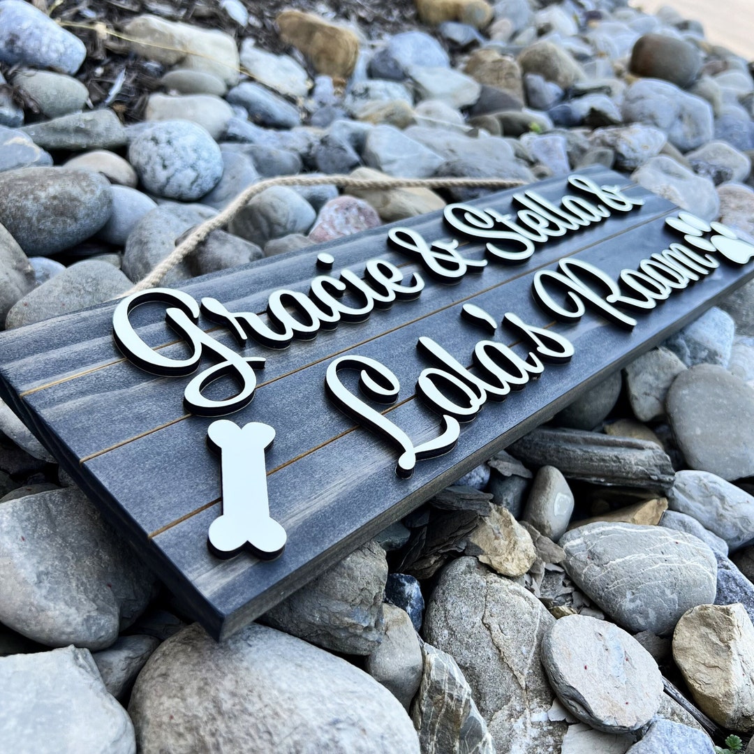 Pet Name Sign 5.5x18, 3D Pet Name Sign, Custom Dog Name Sign ...