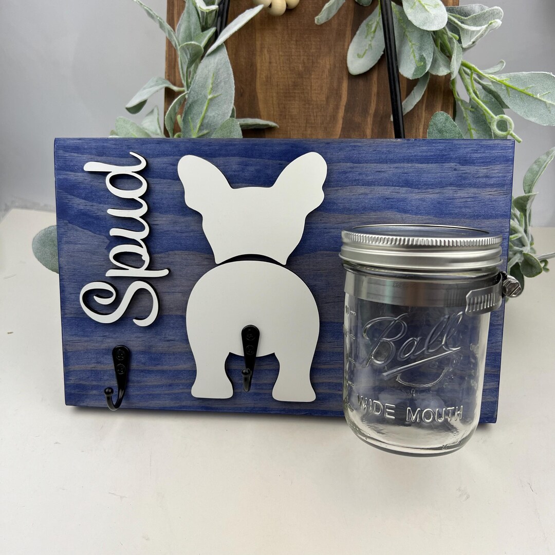 Personalized Pet Lint Roller Sign With Dog Treat Jar, 3D Leash Holder ...