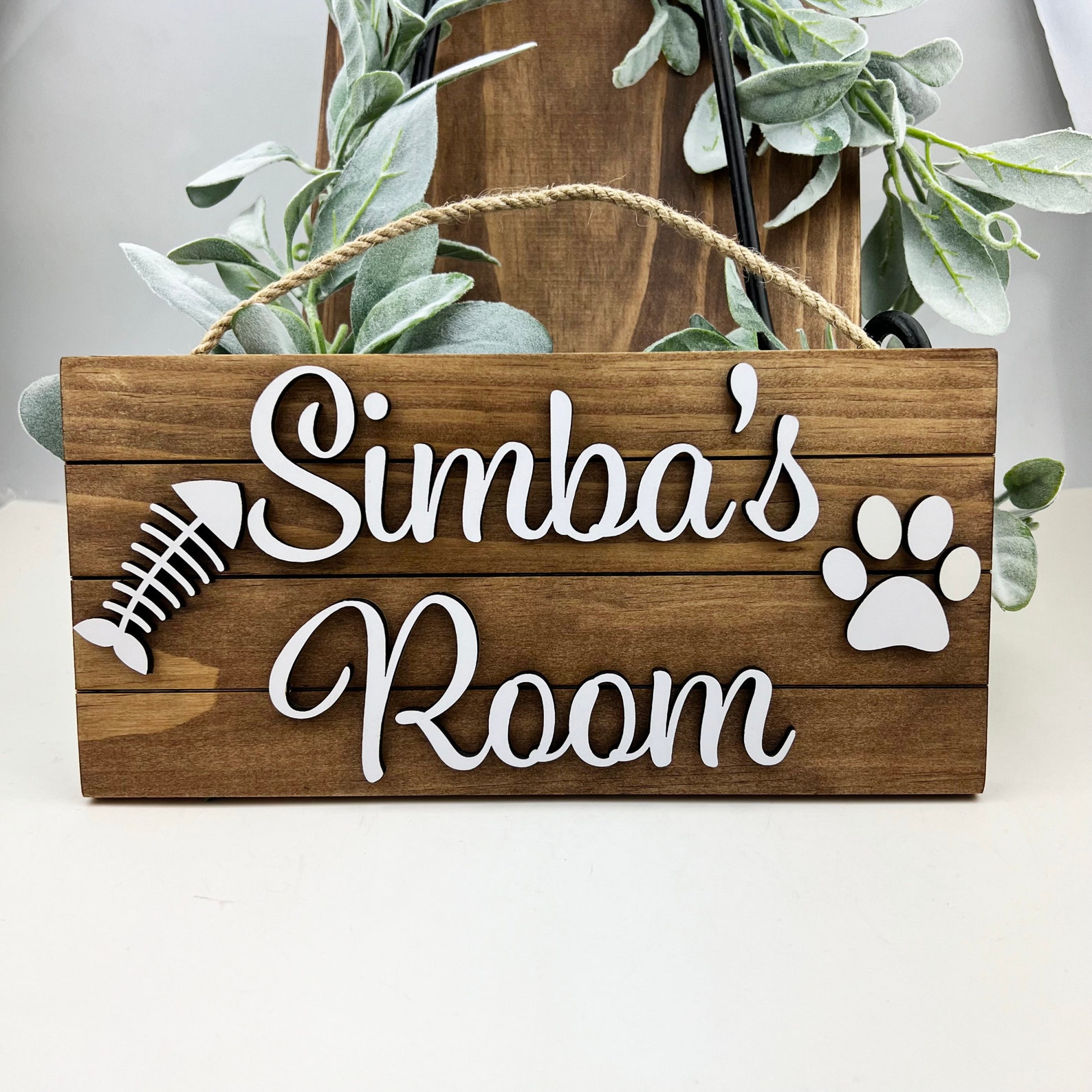 Custom Cat Name Sign | 3D Personalized Cat Name | Cat Paw Sign | Pet ...