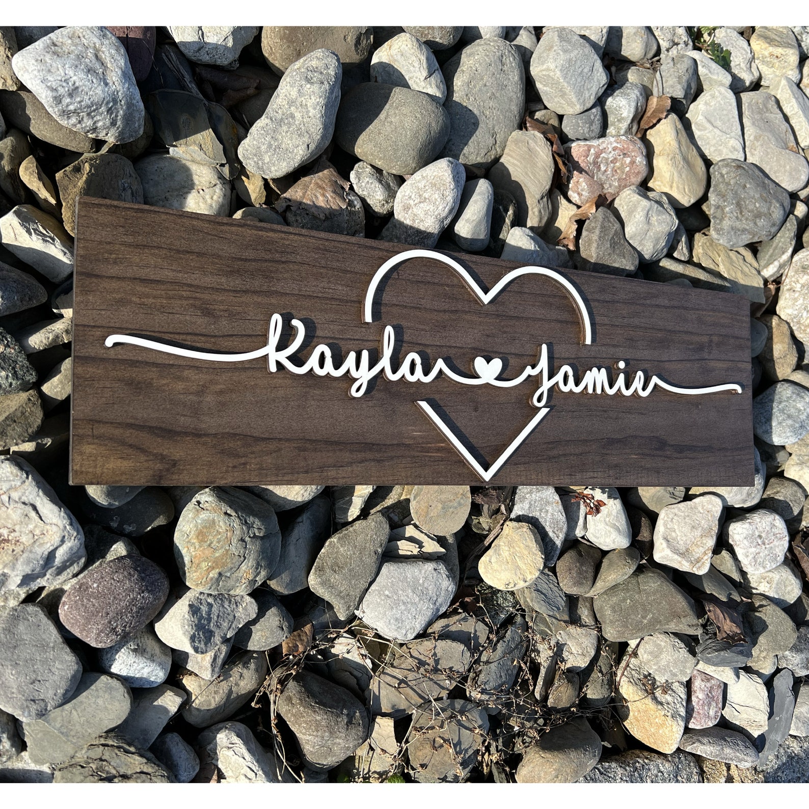Personalized Couple Name Sign With Heart Valentine's Day | Etsy