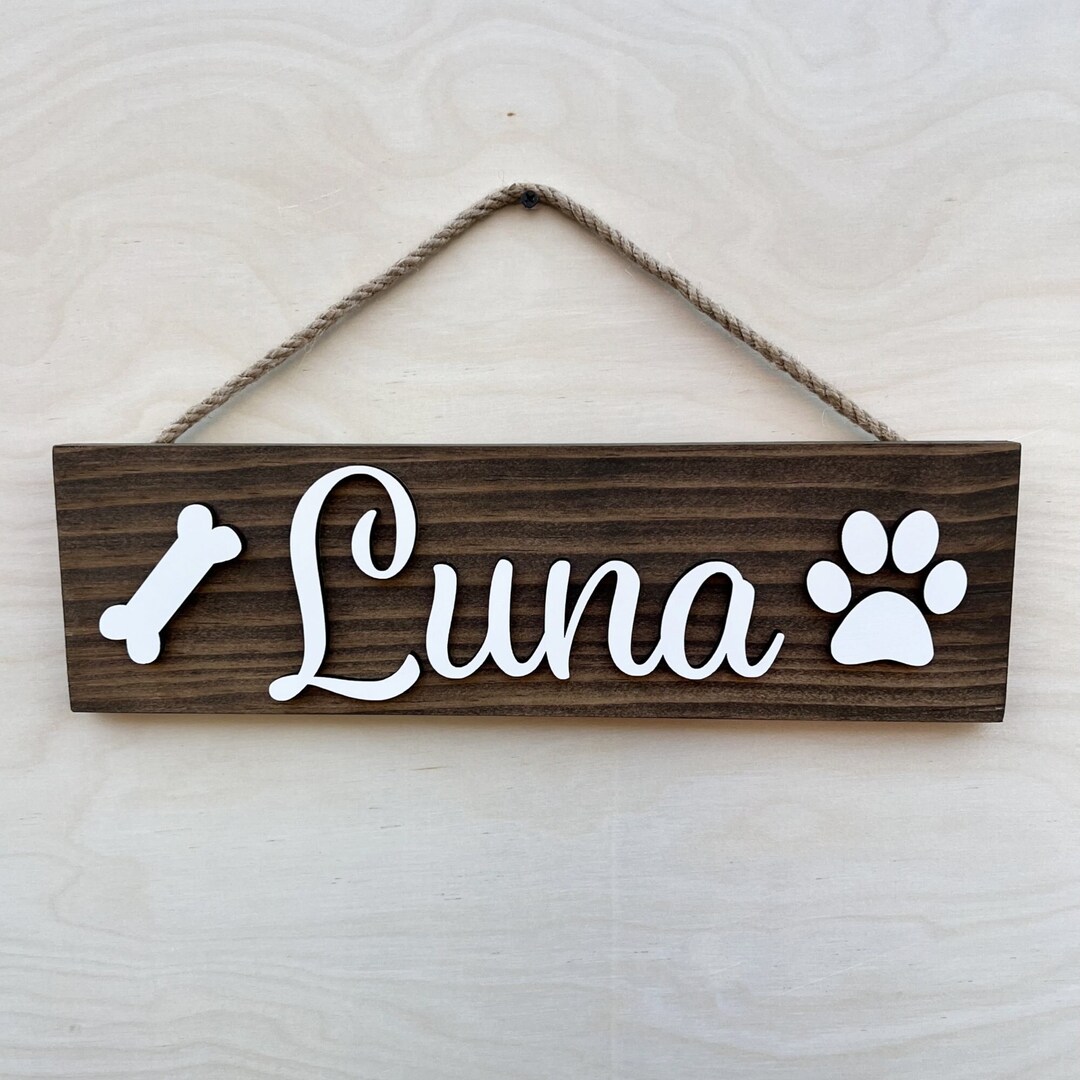 Pet Name Sign, 3D Dog Name Sign, Custom Pet Name Sign, Personalized Pet ...