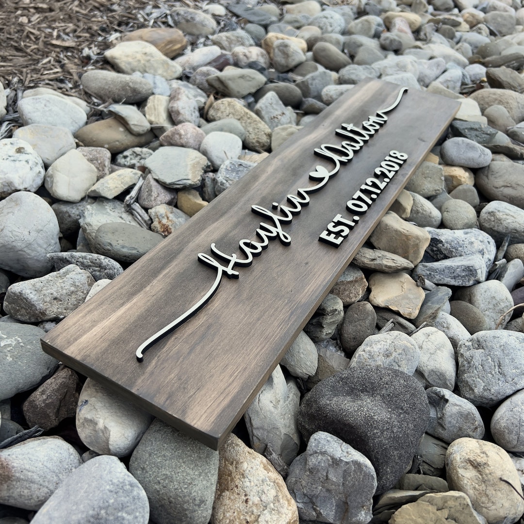 Personalized Couple Name Sign With Established Date, Valentines Day ...