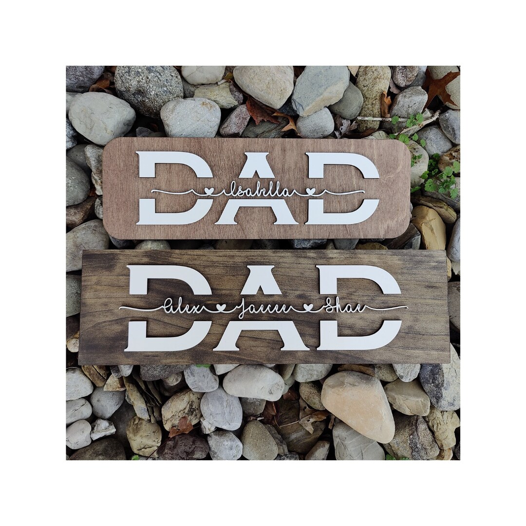 Personalized Dad Wood Sign | Custom Kids Names | Birthday Gift From ...
