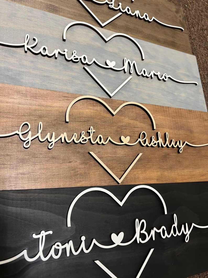 Personalized Couple Name Sign With Heart lovers Sign - Etsy