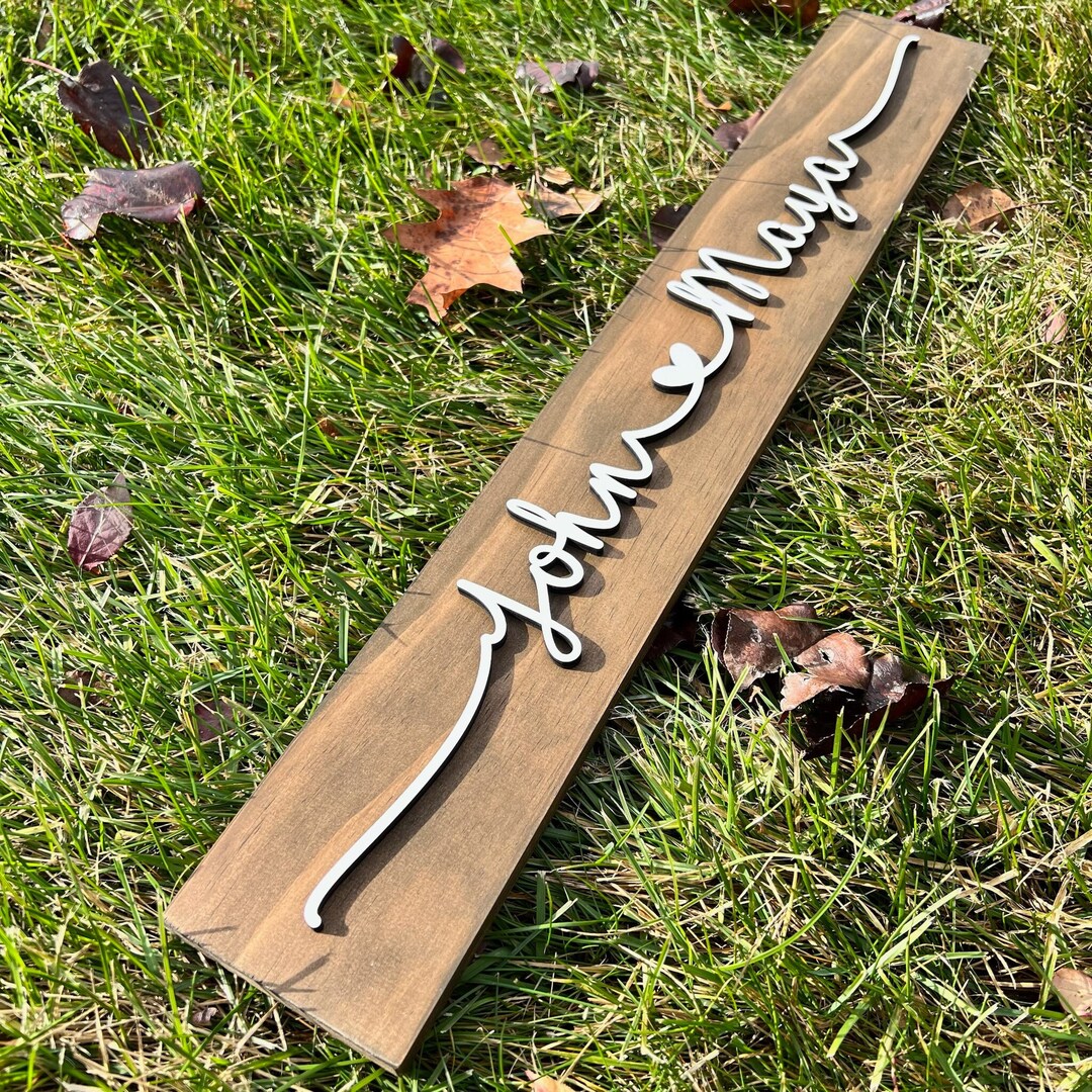 Personalized Couple Name Sign Custom 3D Family Name Sign for Weddings ...