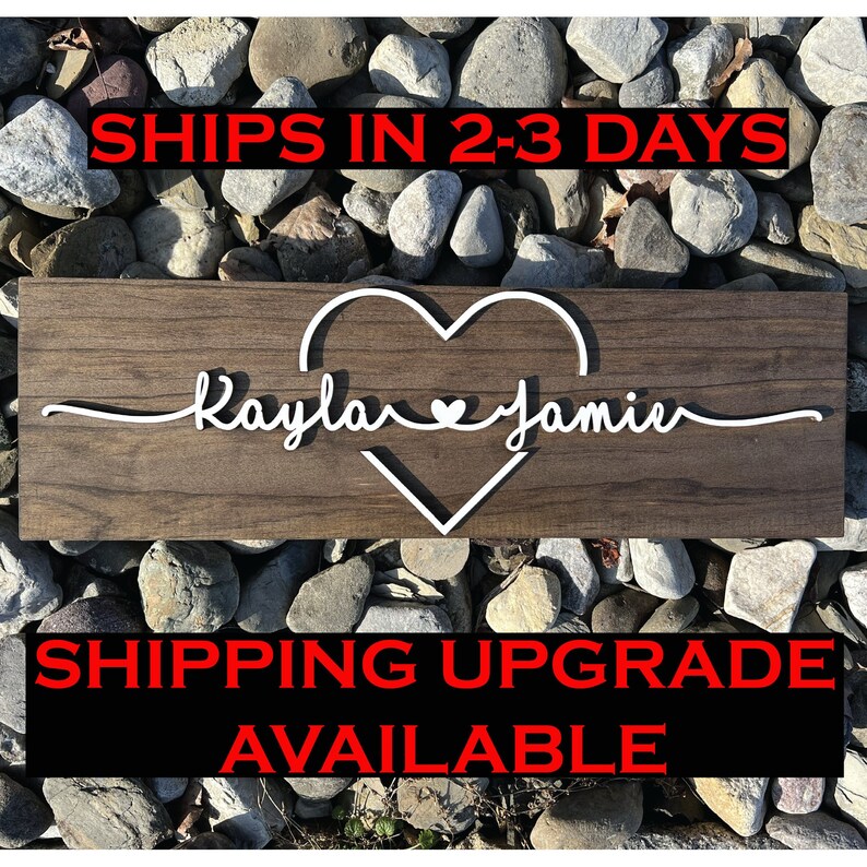 Personalized Couple Name Sign With Heart Valentine's Day | Etsy