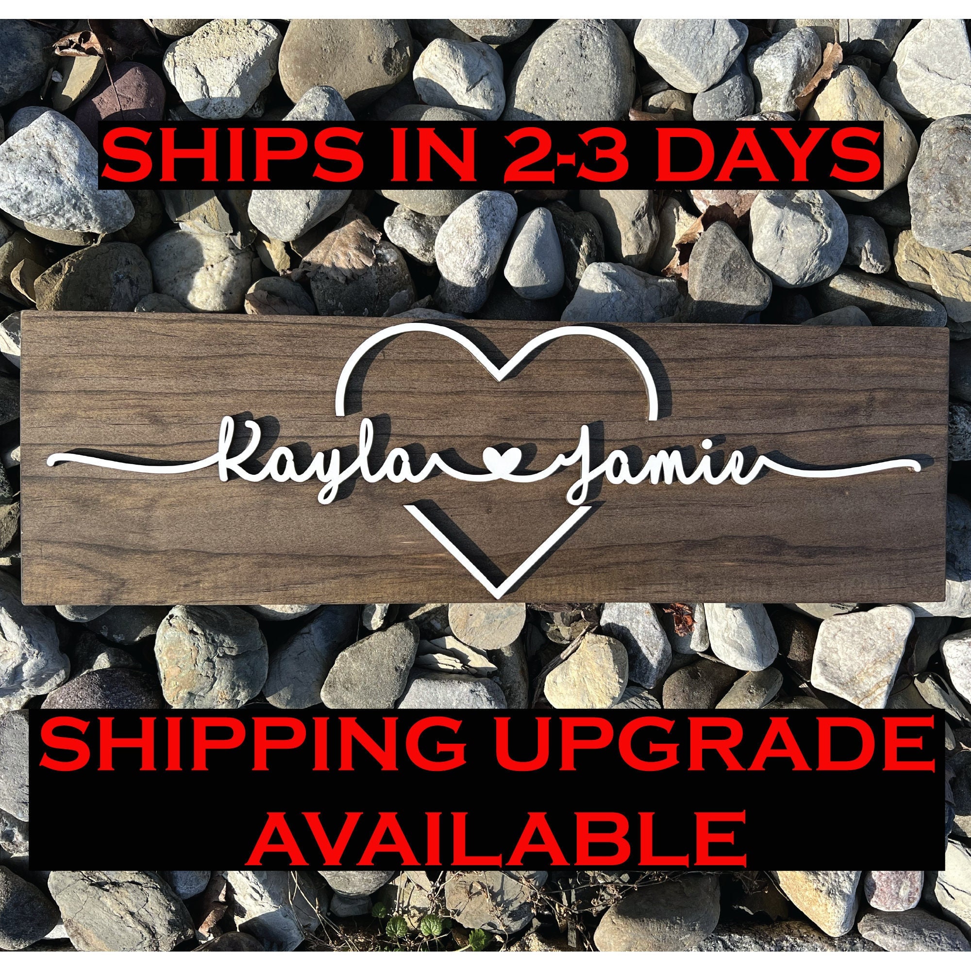 Personalized Couple Name Sign With Heart Valentine's Day | Etsy