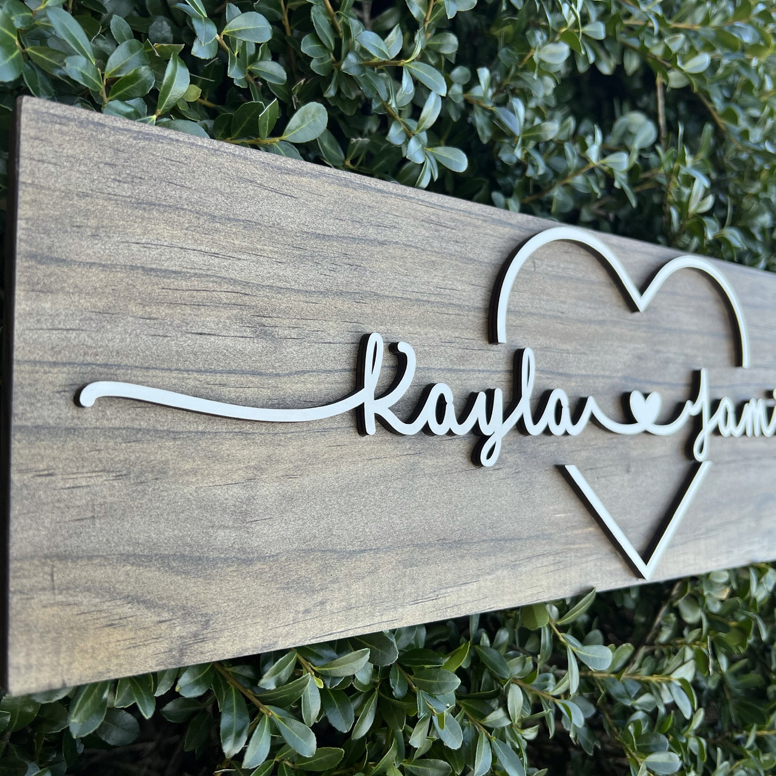 Personalized Couple Name Sign With Heart Valentine's Day | Etsy