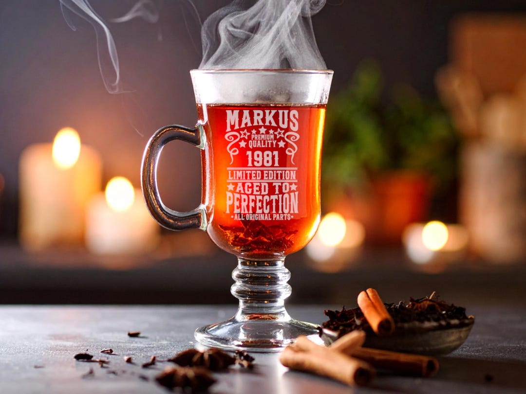 Tea Glass Grog Glass With Personal Engraving of Name and Year of Birth ...