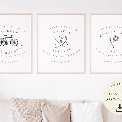 Albert Einstein Art Physics Quote Graduation Gift Theory of - Etsy