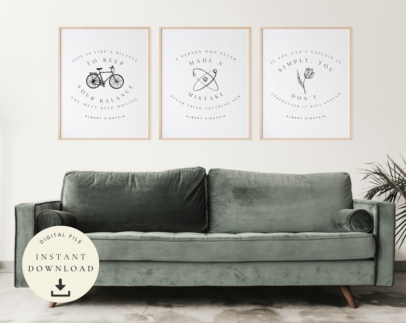 Albert Einstein Art Brainy Quote Science Poster Graduation - Etsy