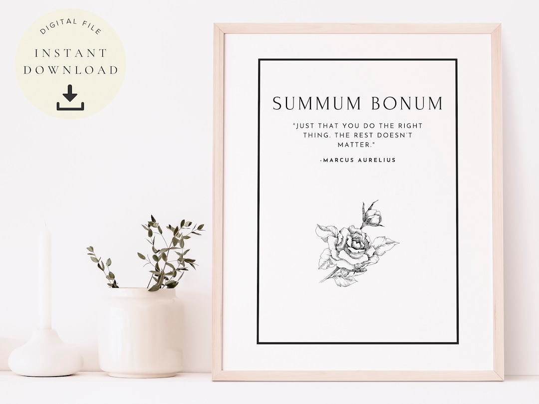 Marcus Aurelius Summum Bonum Print Stoic Meditations - Etsy Österreich