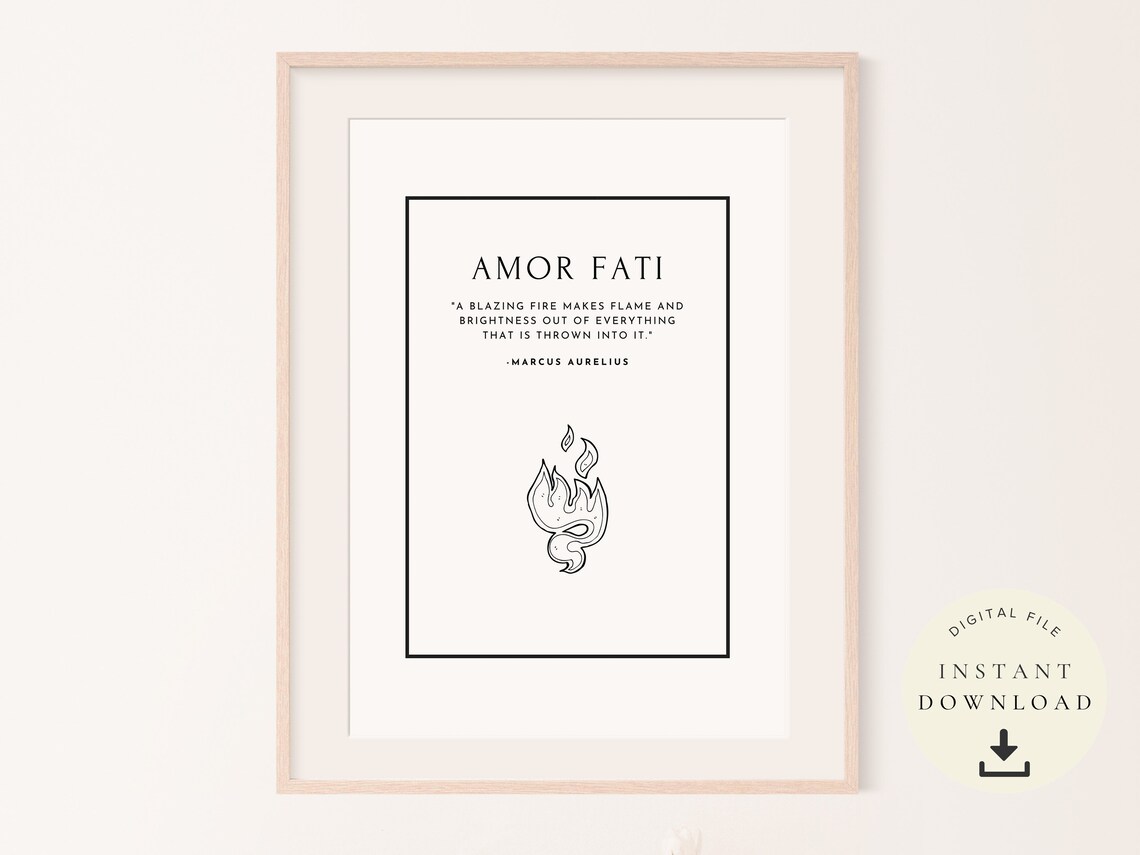 Amor Fati Print Marcus Aurelius Art Stoic Affirmation - Etsy