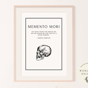 Memento Mori Poster, Print Stoic Quote , Marcus Aurelius Poster ...