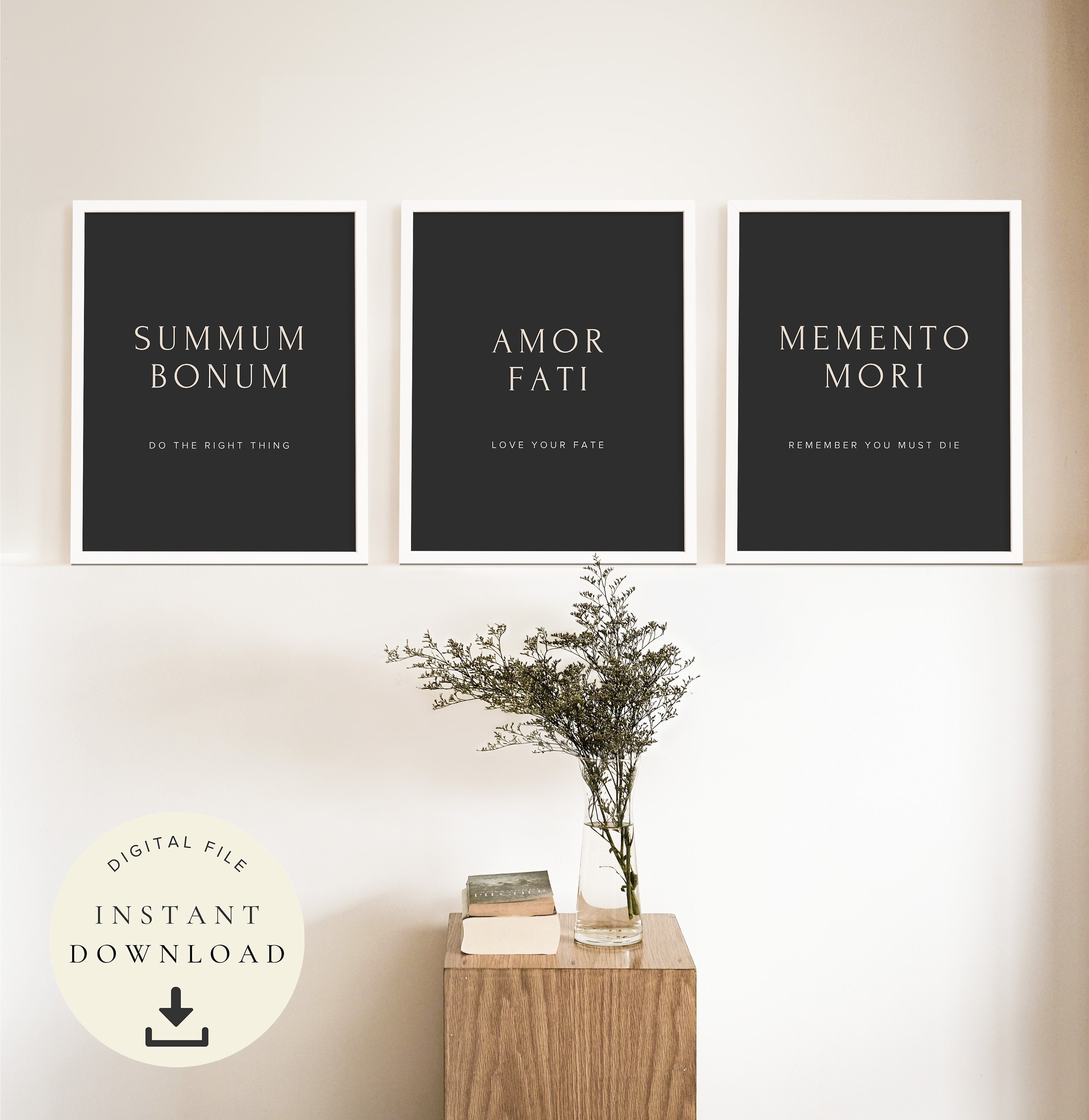 Summum Bonum Wall Art, Marcus Aurelius Meditations, Amor Fati Gift ...