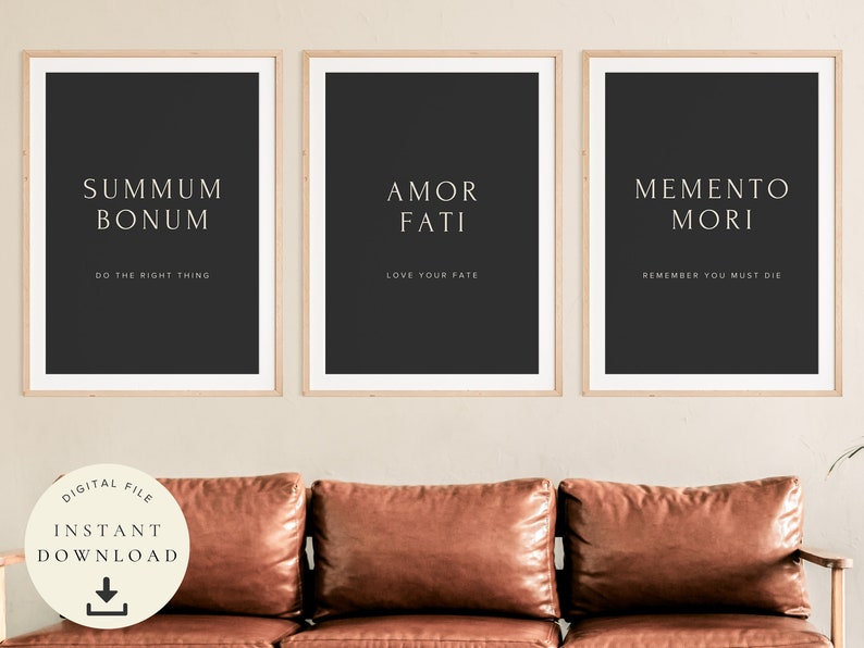Summum Bonum Wall Art, Marcus Aurelius Meditations, Amor Fati Gift ...