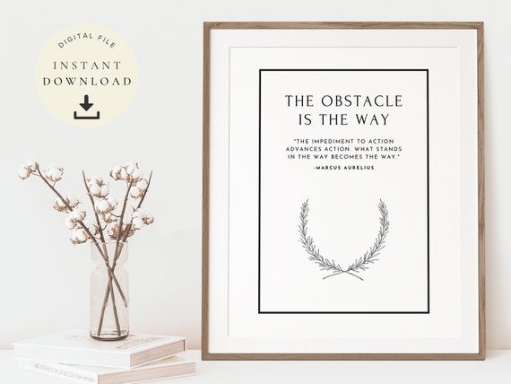 Book Cover Art the Obstacle is the Way Stoic Philosophy | Etsy