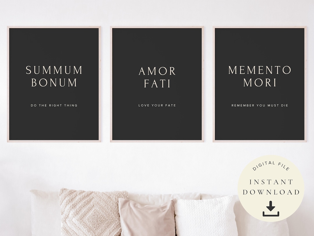 Summum Bonum Wall Art, Marcus Aurelius Meditations, Amor Fati Gift ...