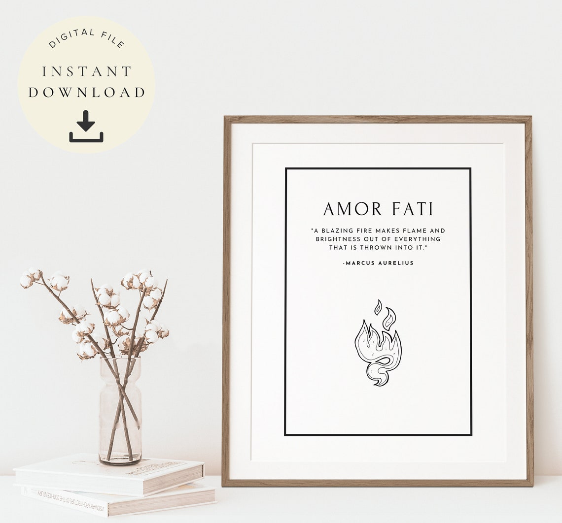 Amor Fati Print Marcus Aurelius Art Stoic Affirmation | Etsy