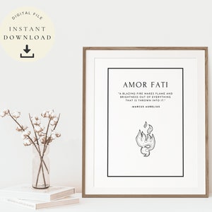 Amor Fati Print, Marcus Aurelius Art, Stoic Affirmation, Stoicism ...